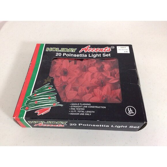 Holiday Accents | Holiday | Vintage Christmas Poinsettia String Light ...